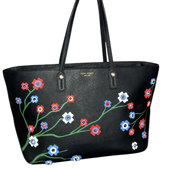 henri bendel | Bags | Henri Bendel Black Studded Floral Tote Bag | Poshmark